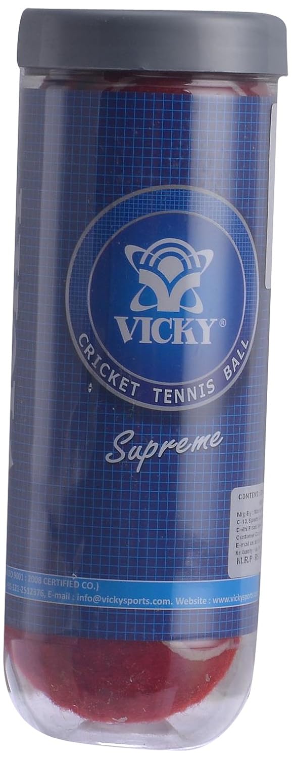 Vicky Rubber Supreme Cricket Tennis Ball (Red) - Pack of 3 : Amazon.in ...