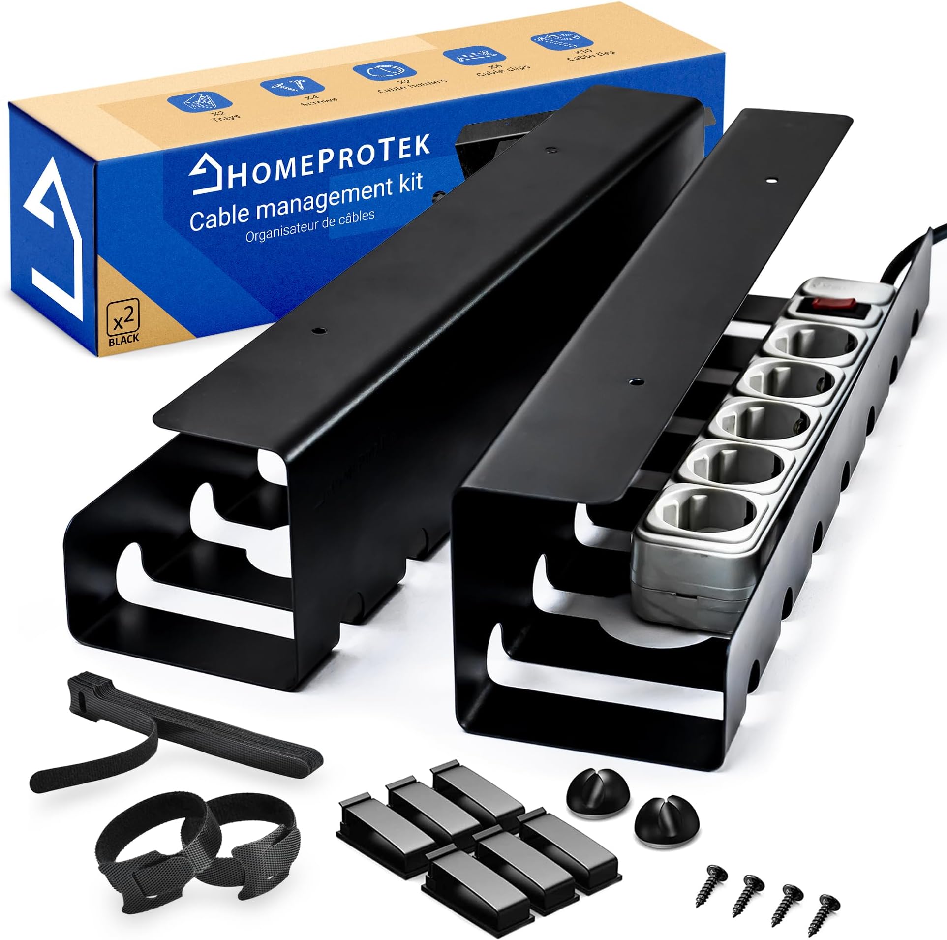 Under Desk Cable Management Tray - Under Desk Cable Organizer for Wire ...
