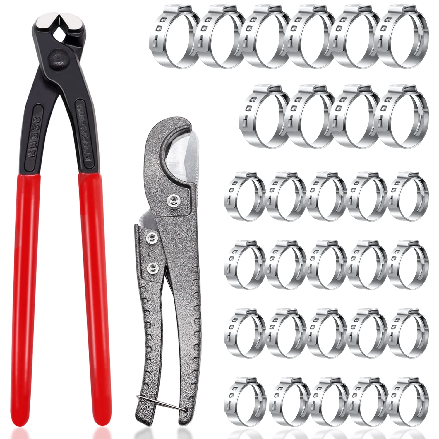 Tnisesm Pex Crimping Clamp Cinch Tool Kit with 20PCS 1/2-inch and 10PCS ...