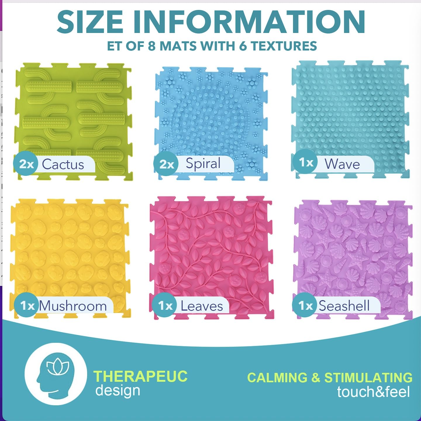 Snapklik.com : Sensory Floor Mats Autistic Children - 8 Tiles 9.5" X 9. ...
