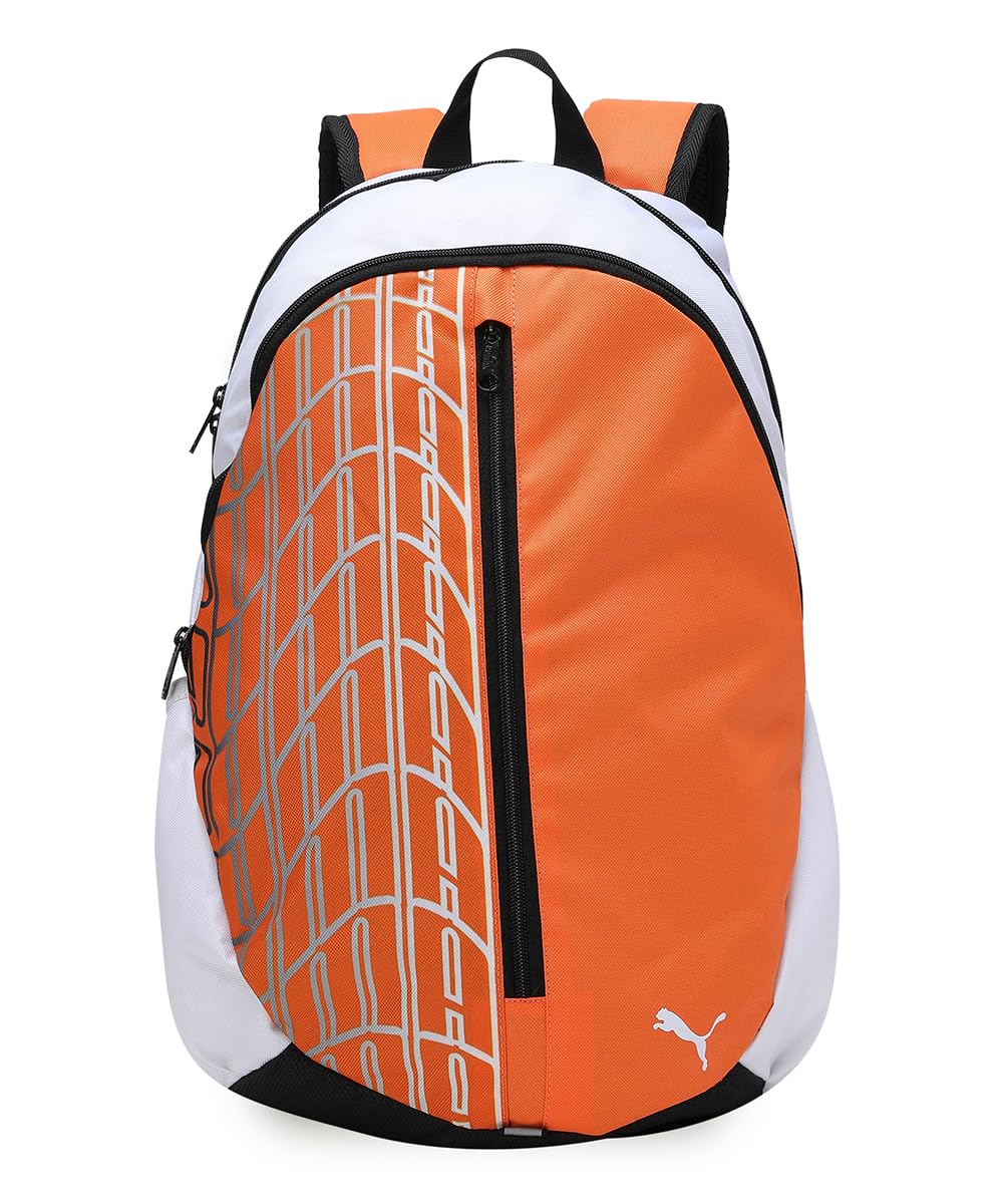 Puma Unisex-Adult Typography Backpack, Charcoal Gray-Rickie Orange ...