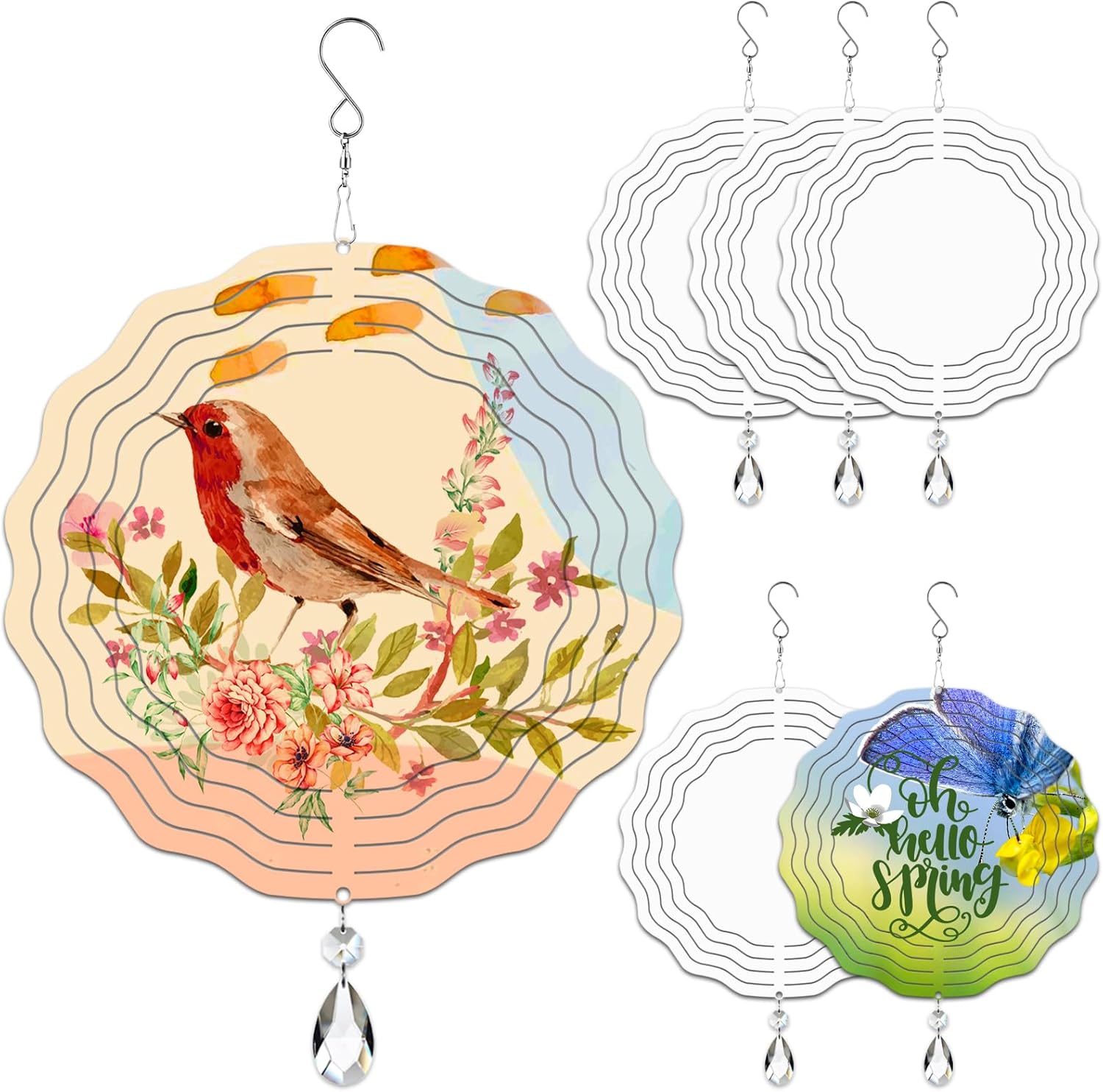 Amazon.com: WindMage 6 Pack 8inch Sublimation Wind Spinner Blanks 3D ...