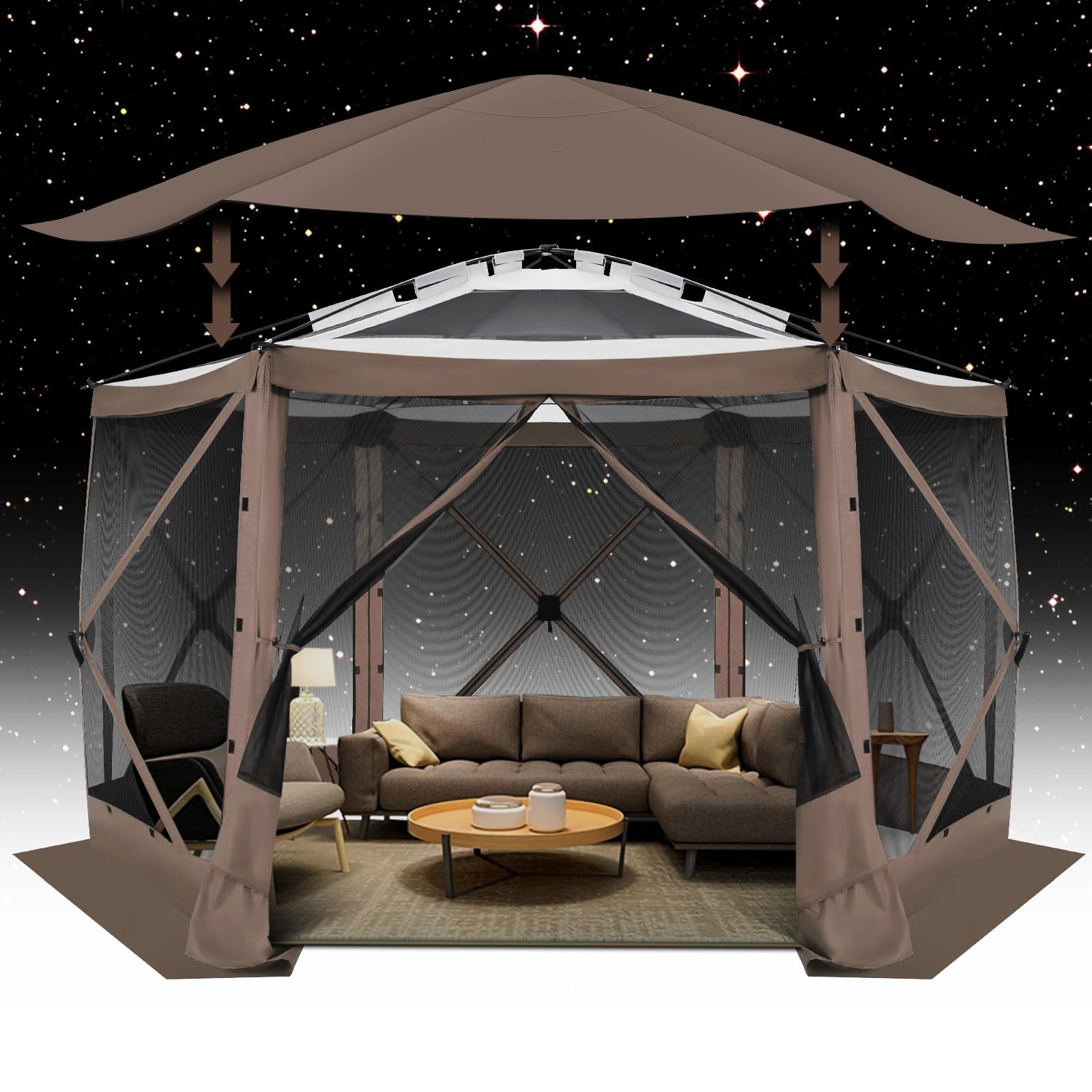 COBIZI Pop Up Gazebo Screen Tent Screen House for Camping, 12x12 Screen ...