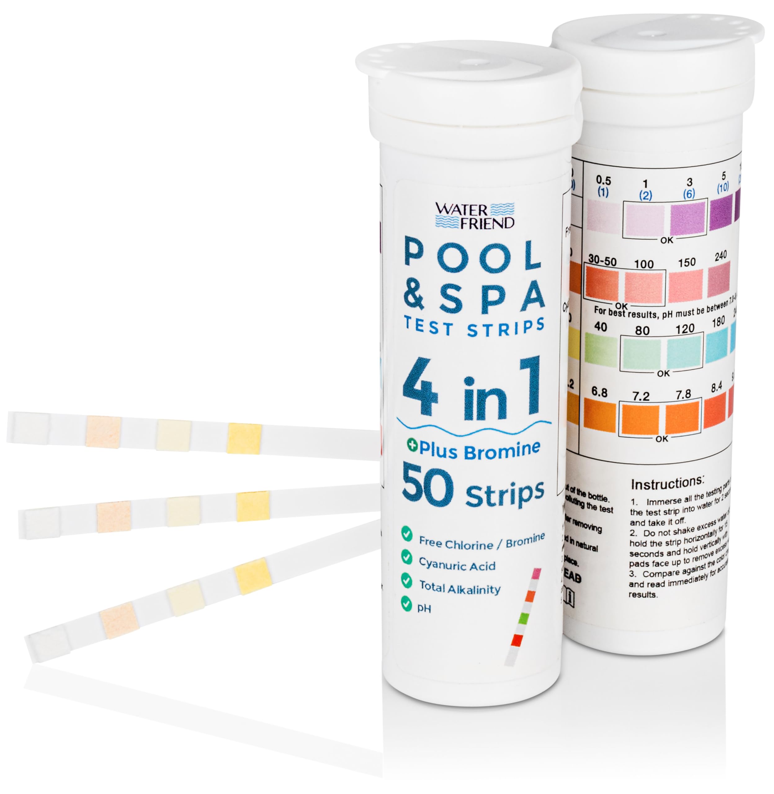 Amazon.com: WATER FRIEND 4 in 1 Pool and Spa Test Strips – Easy, Fast ...