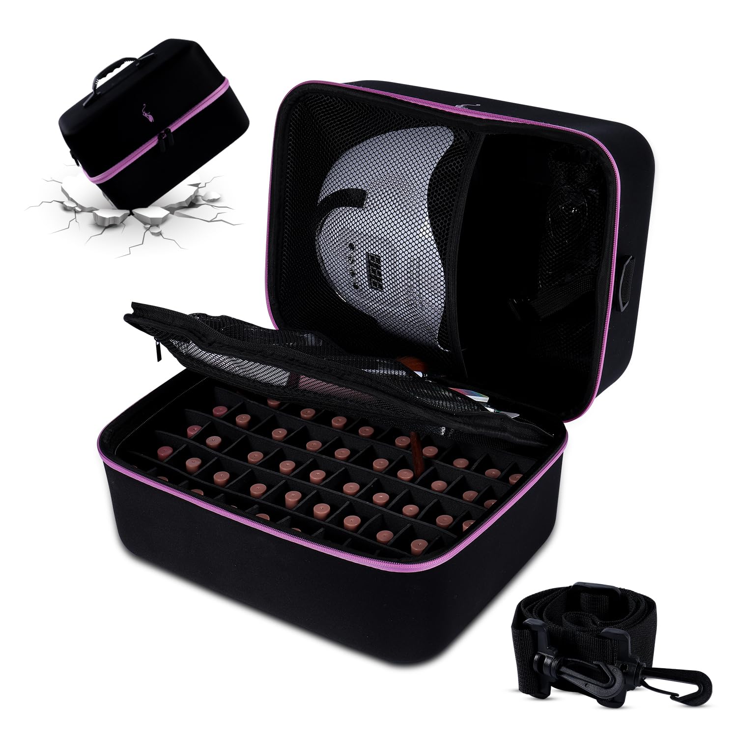 Nail Bag Organizer Case, High Capacity Nail Polish Case, Fit all Nail ...