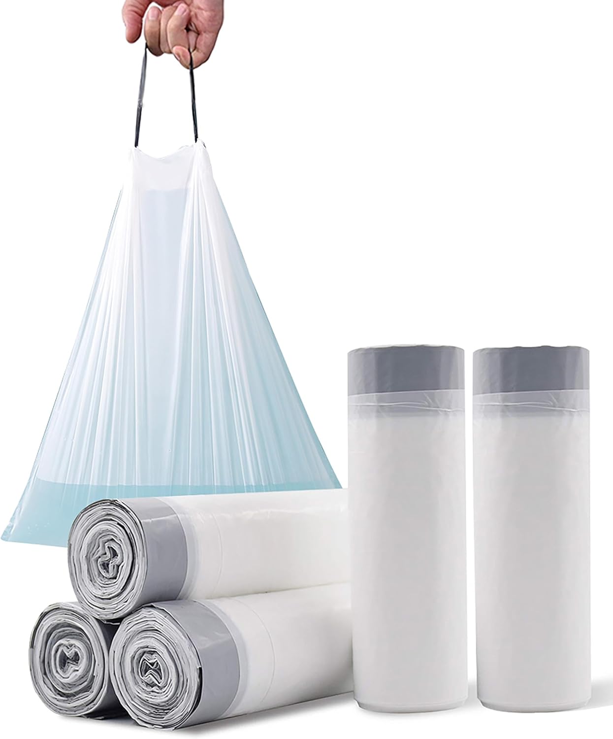 Amazon.com: 100 PCS Drawstring Trash Bags 10L White Plastic ...