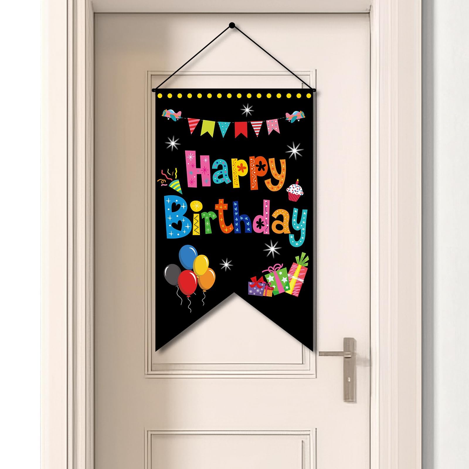 Amazon.com: Colorful Happy Birthday Sign Party Decorations Black Happy ...