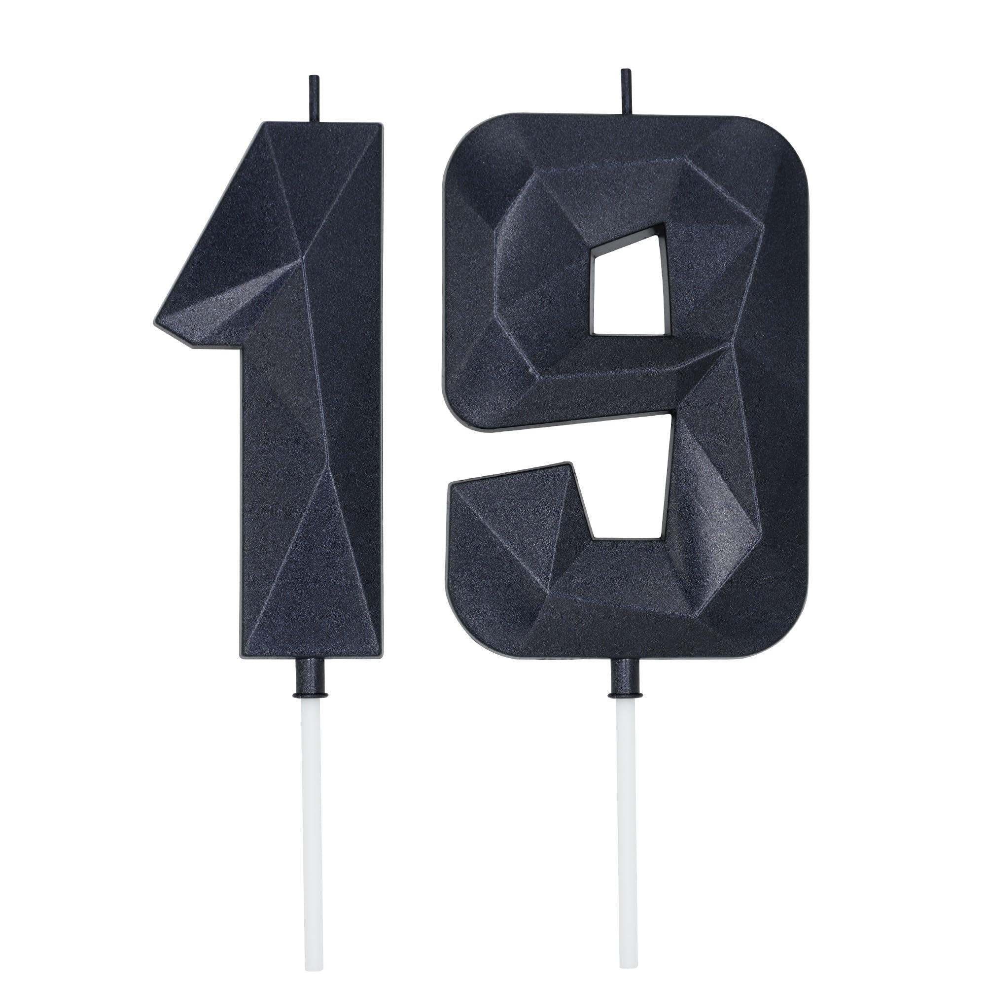 Amazon.com: DERVENTA Large Birthday Candle Number 3D Black 3.7 inch ...