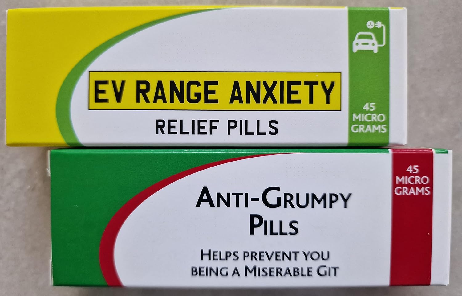 Joke Pill Boxes Prank Medication Range Anxiety EV Electric Vehicle and ...