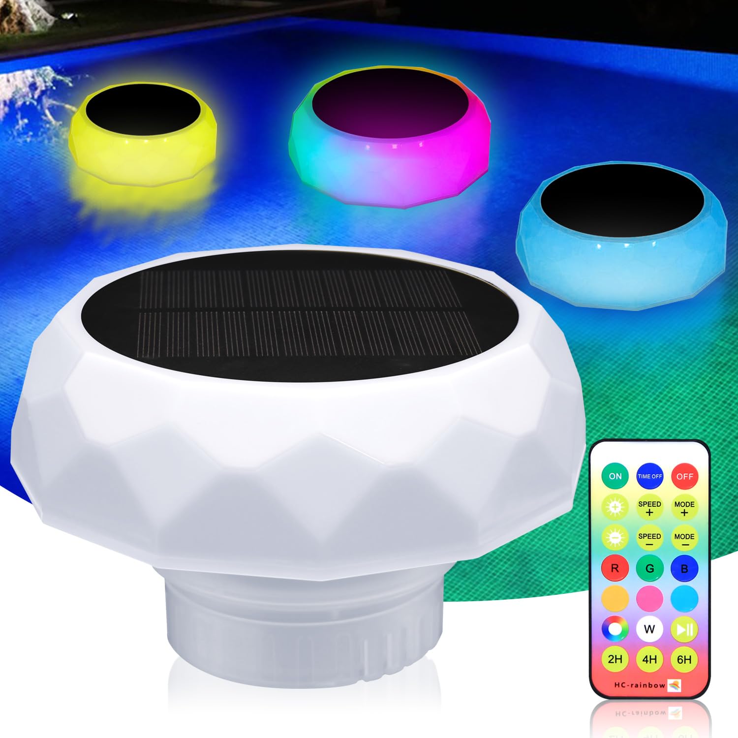 Amazon.com : Pool Chlorine Floater with Colorful Solar Light,Pool ...