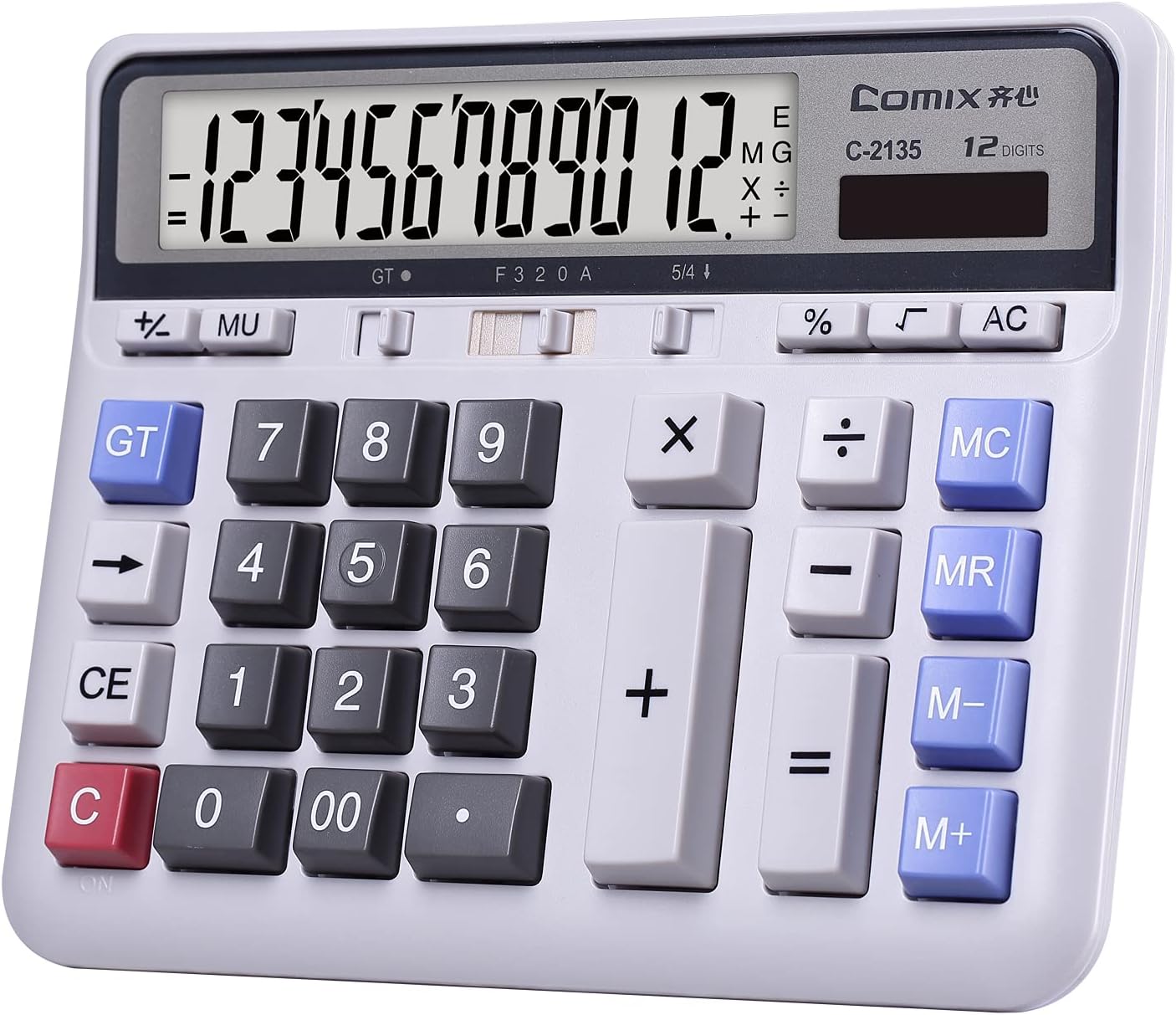 Amazon.com : Comix Desktop Calculator Solar Battery Dual Power with 12 ...