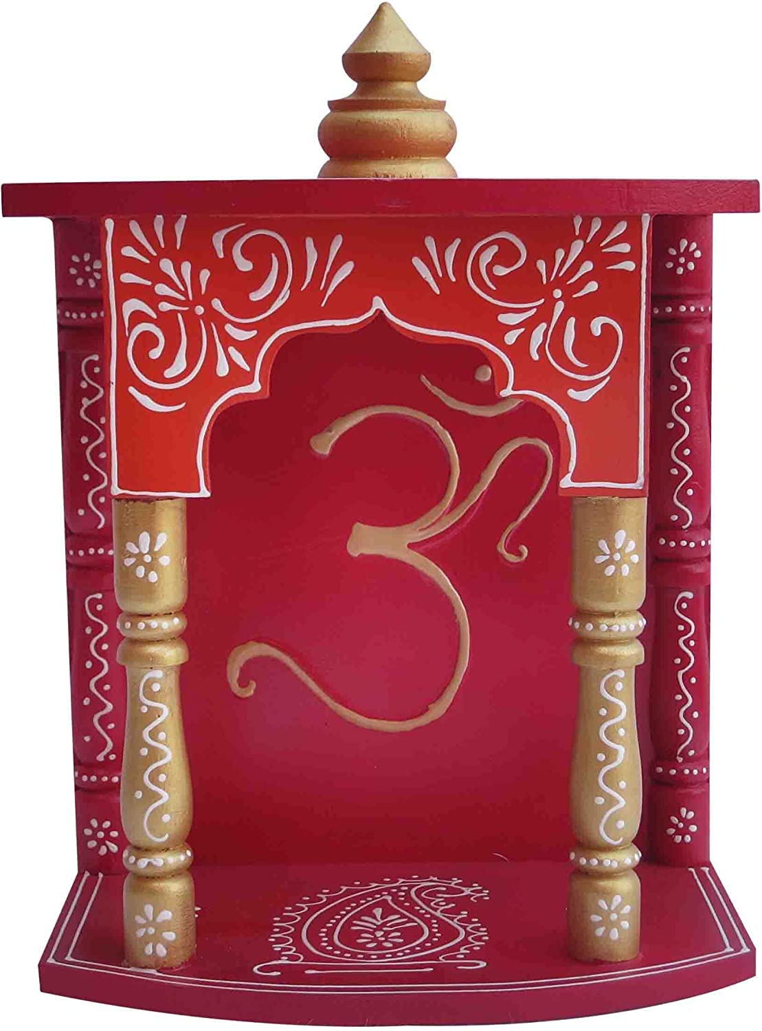 Handicraftstore Hindu Religious Colourfull Wood Temple With Swastick ...