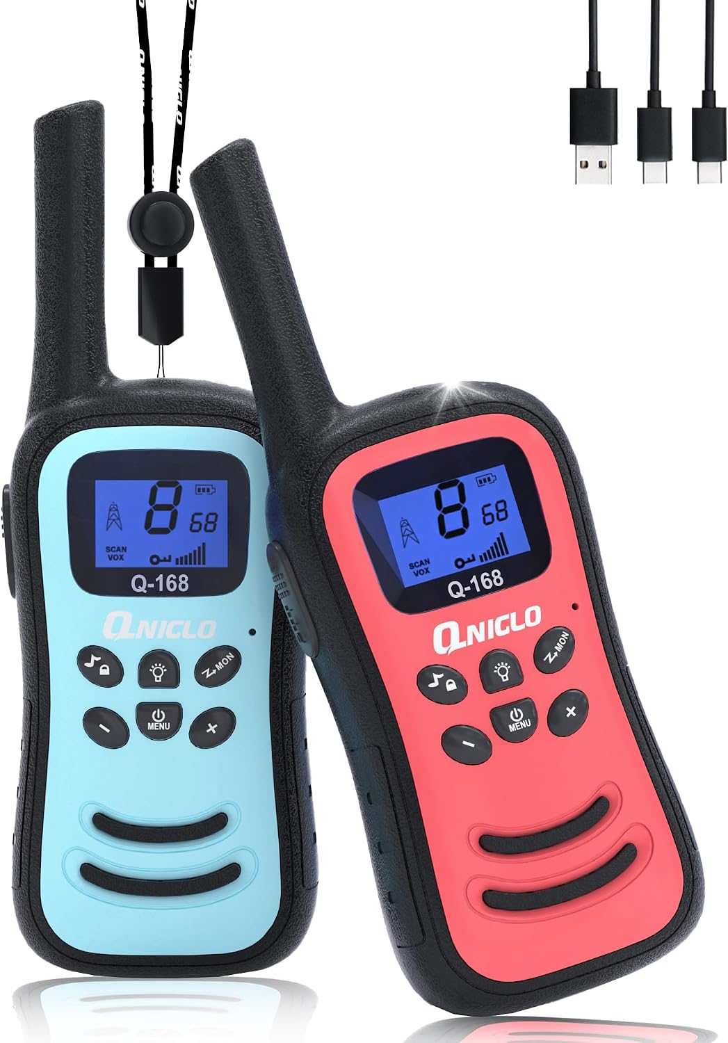 Amazon.com: QNIGLO Walkie Talkies for Kids Rechargeable, Walkie Talkies ...