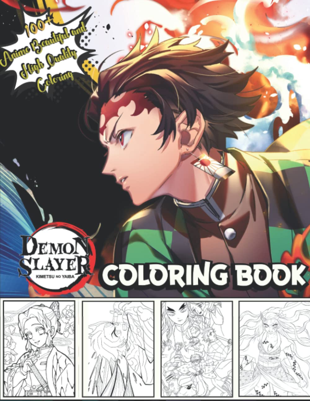 Demon Slayer Coloring Book 100 Anime Coloring Pages Filled Demon ...
