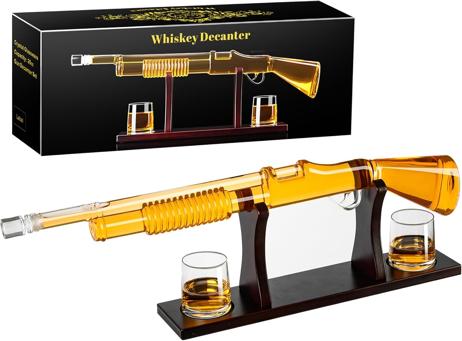 PARACITY Gun Decanter, Whisky Gift Set 800 ml, Cool Whiskey Decanter ...