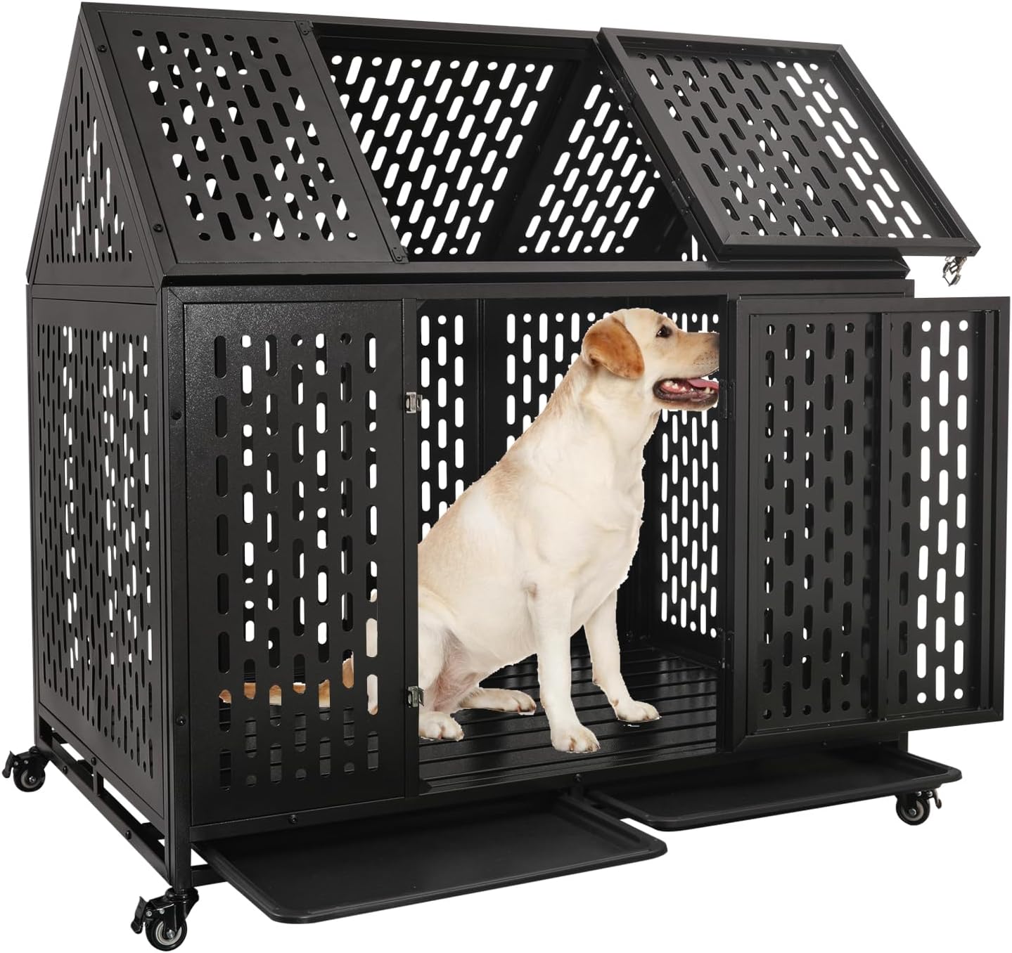 Amazon.com : 42 inch Heavy Duty Dog Crate for High Anxiety Dogs, Large ...