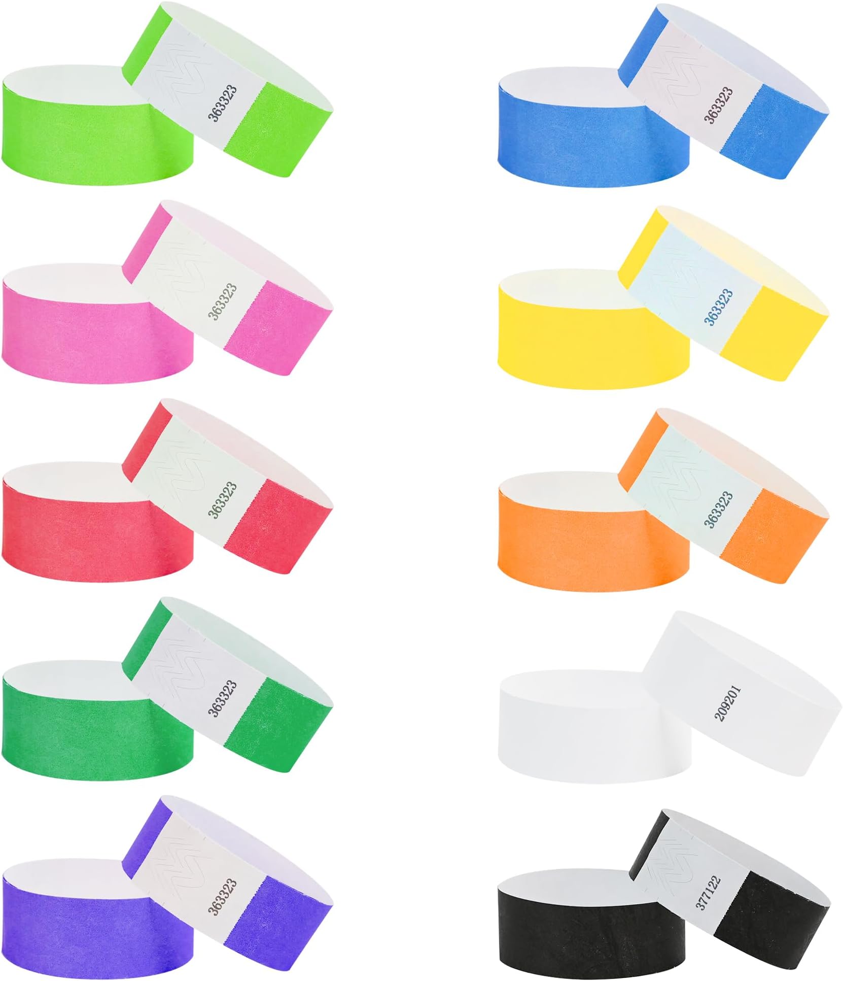 L Liked 100 Pcs 2.5x25.6 cm Wrist Bands, 10 Colors Paper Wristbands for ...