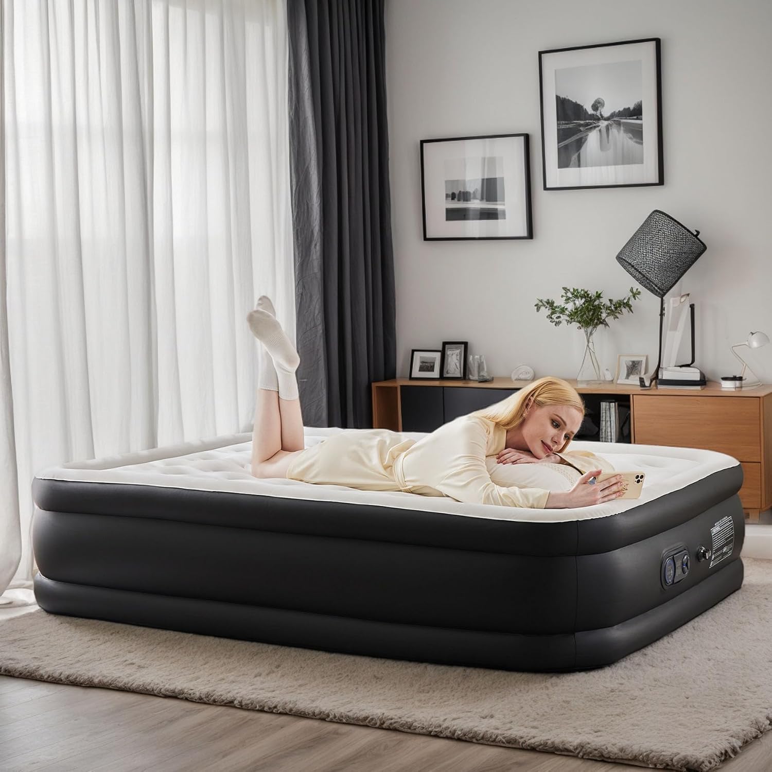Amazon.com: Twin Air Mattress with Built-in Pump, Foldable Blow Up ...