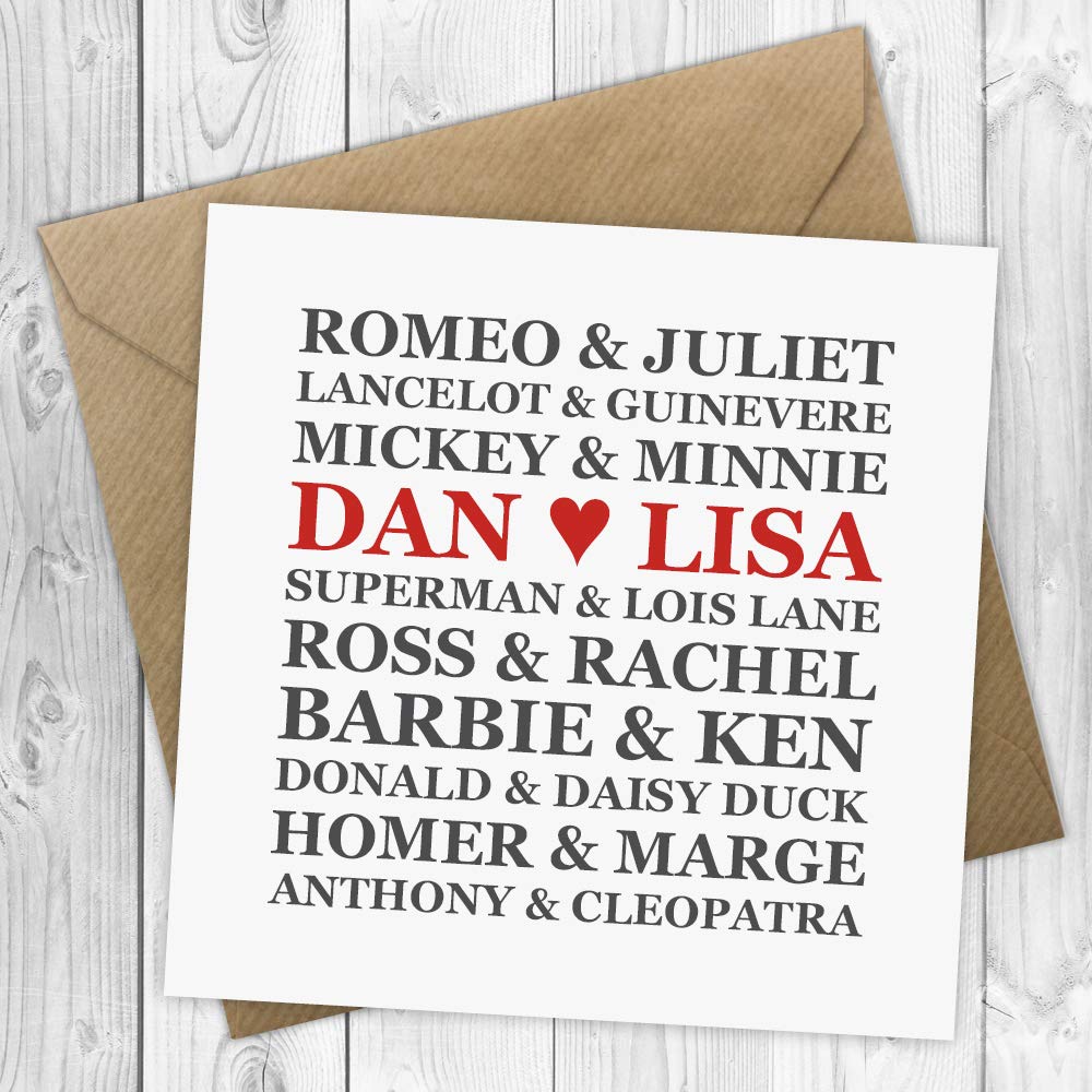 Famous couples personalised wedding card/Anniversary card/Civil ...