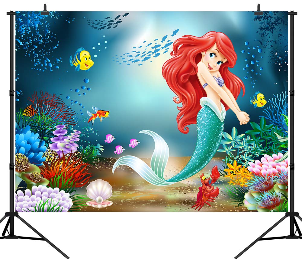 Buy CapiSco 5X3FT Mermaid Backdrop Under The Sea Little Mermaid Fairy ...