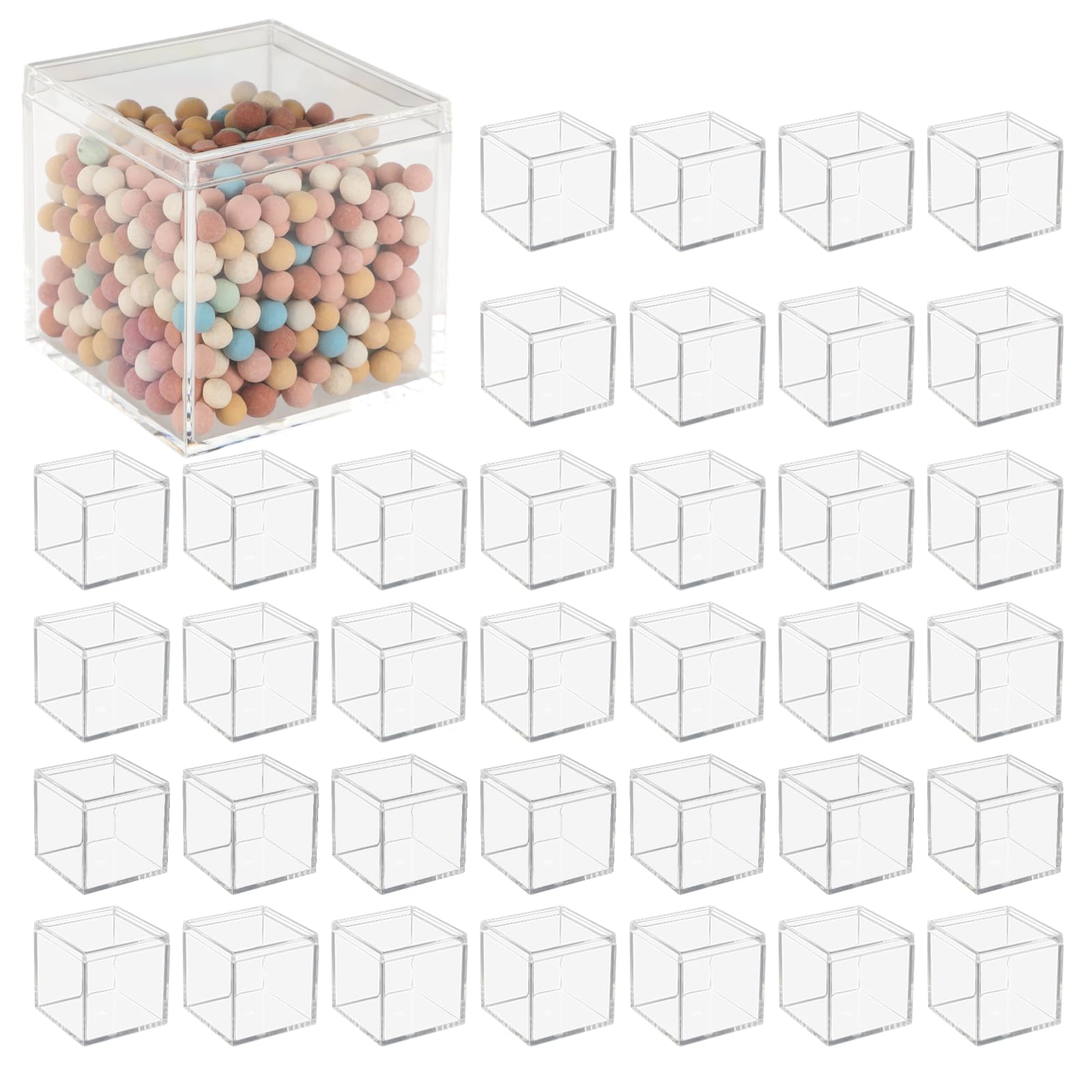 Amazon.com: TIMCORR 18PCS Clear Acrylic Boxes, Small Clear Boxes with ...