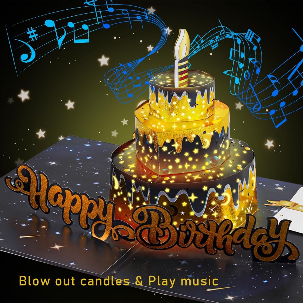 Amazon.com : Birthday Cards, 3D PopUp Musical Birthday Cards with ...