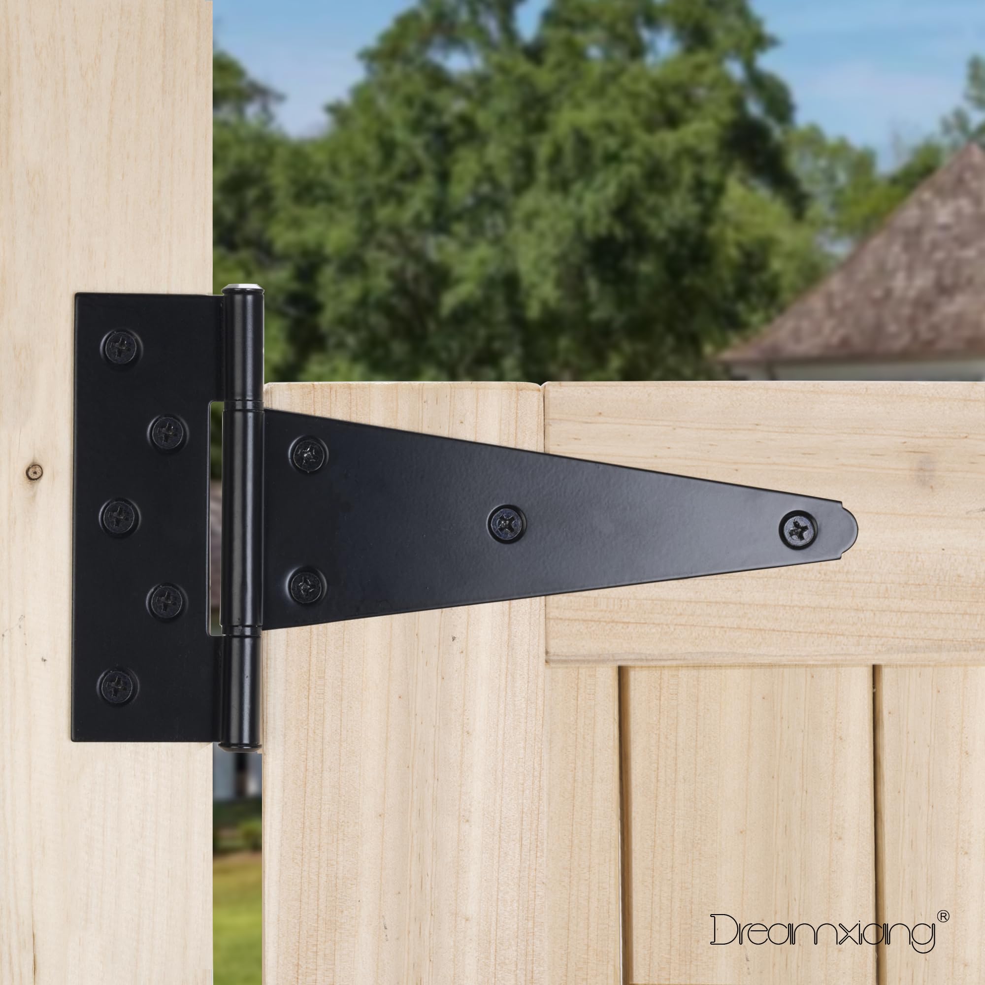 Snapklik.com : 8 Inch T-Strap Gate Hinges, Heavy Duty Shed Barn Door ...