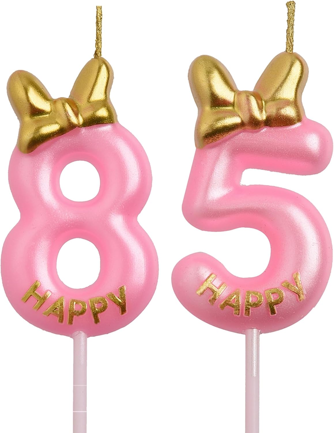 Amazon.com: AOOLADA 58th 85th Birthday Candles, Pink 85 58 Year Old ...