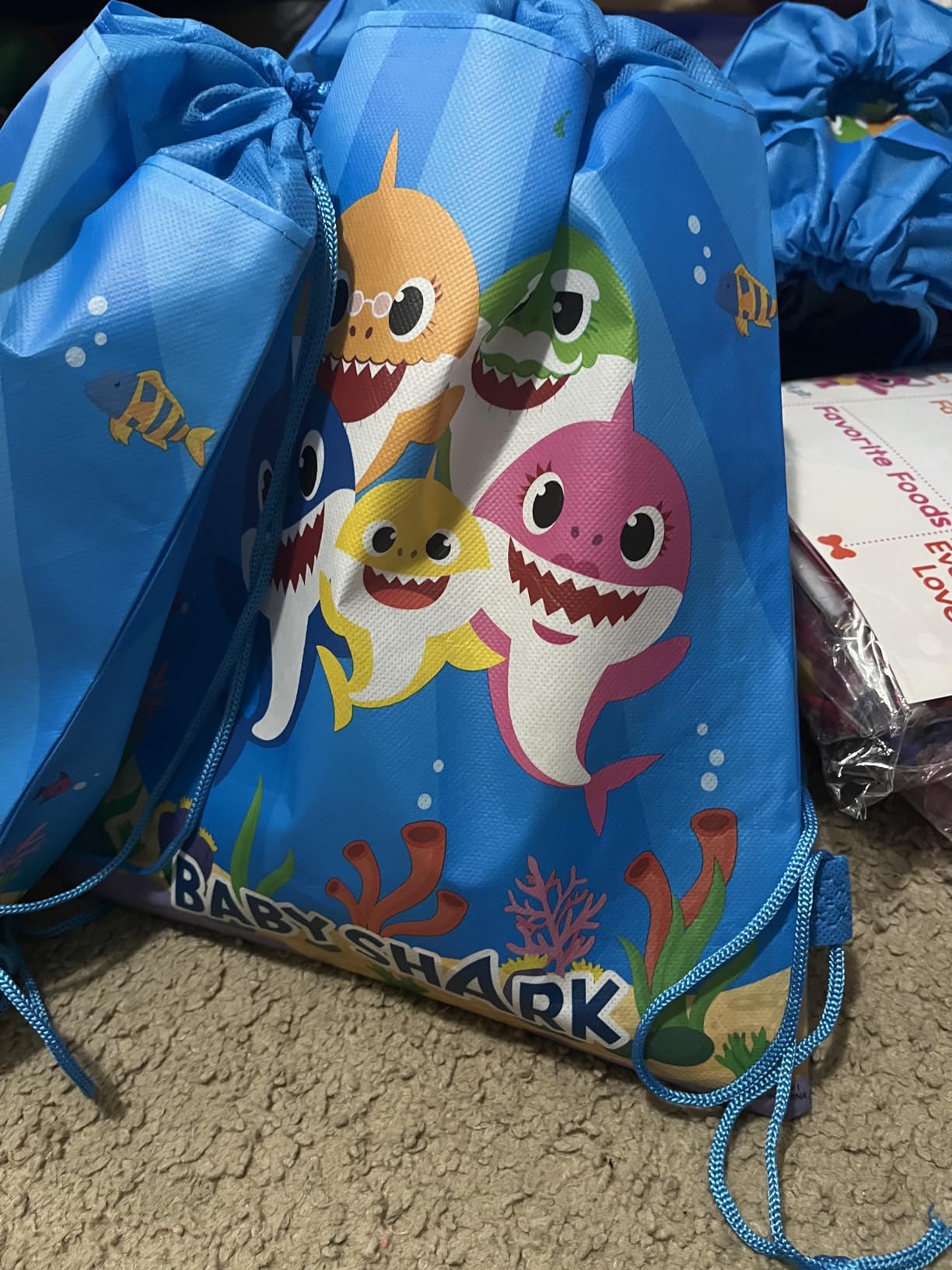 Amazon.com: 12pcs Blue Shark Drawstring Backpack Bags, Cute Shark Gift ...