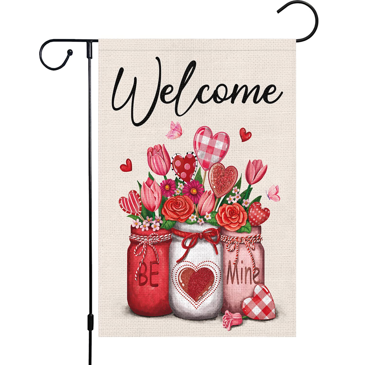 Amazon.com : Louise Maelys Valentines Day Garden Flag 12x18 Double ...