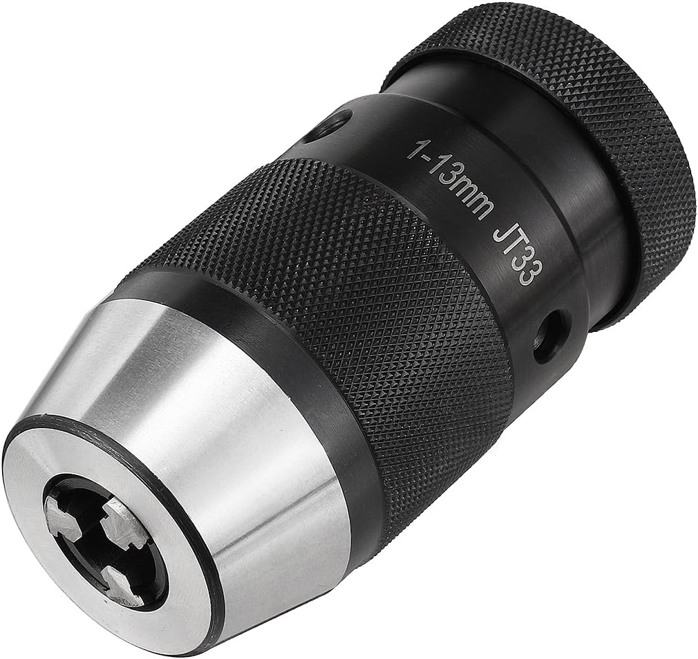 uxcell Keyless Drill Chuck JT33 Taper Mount Adjustable 3/76"-1/2" (1mm ...