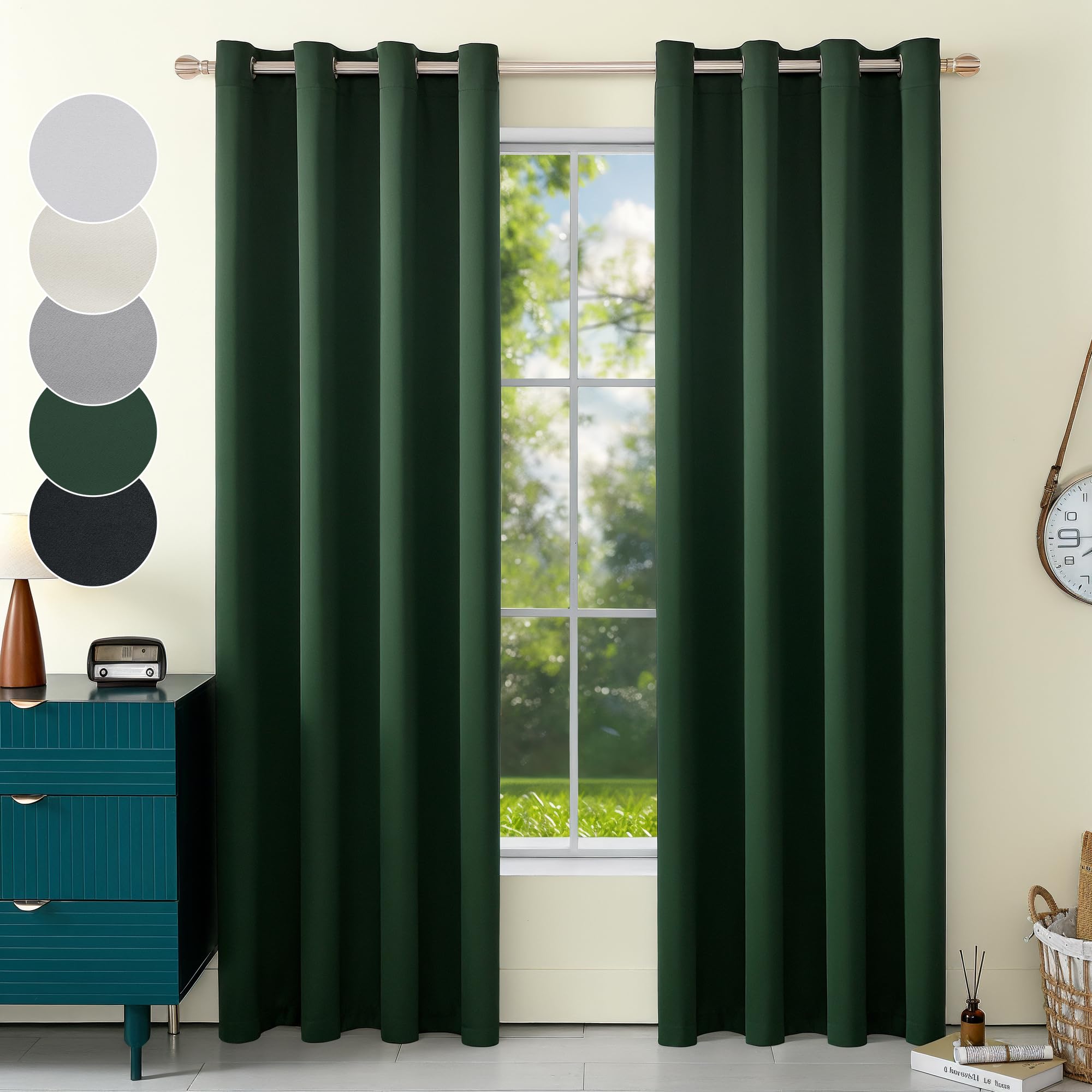 Amazon.com: Hynathi 2 Panels Set Blackout Curtains Drapes, Room ...