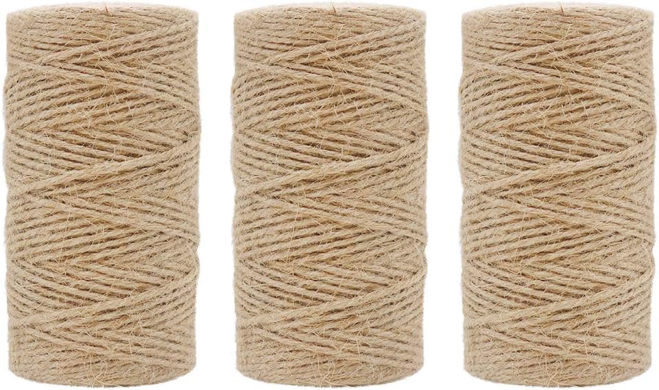 Tenn Well 1000 Feet Jute Twine, Natural 2mm Thick Jute Twine String ...