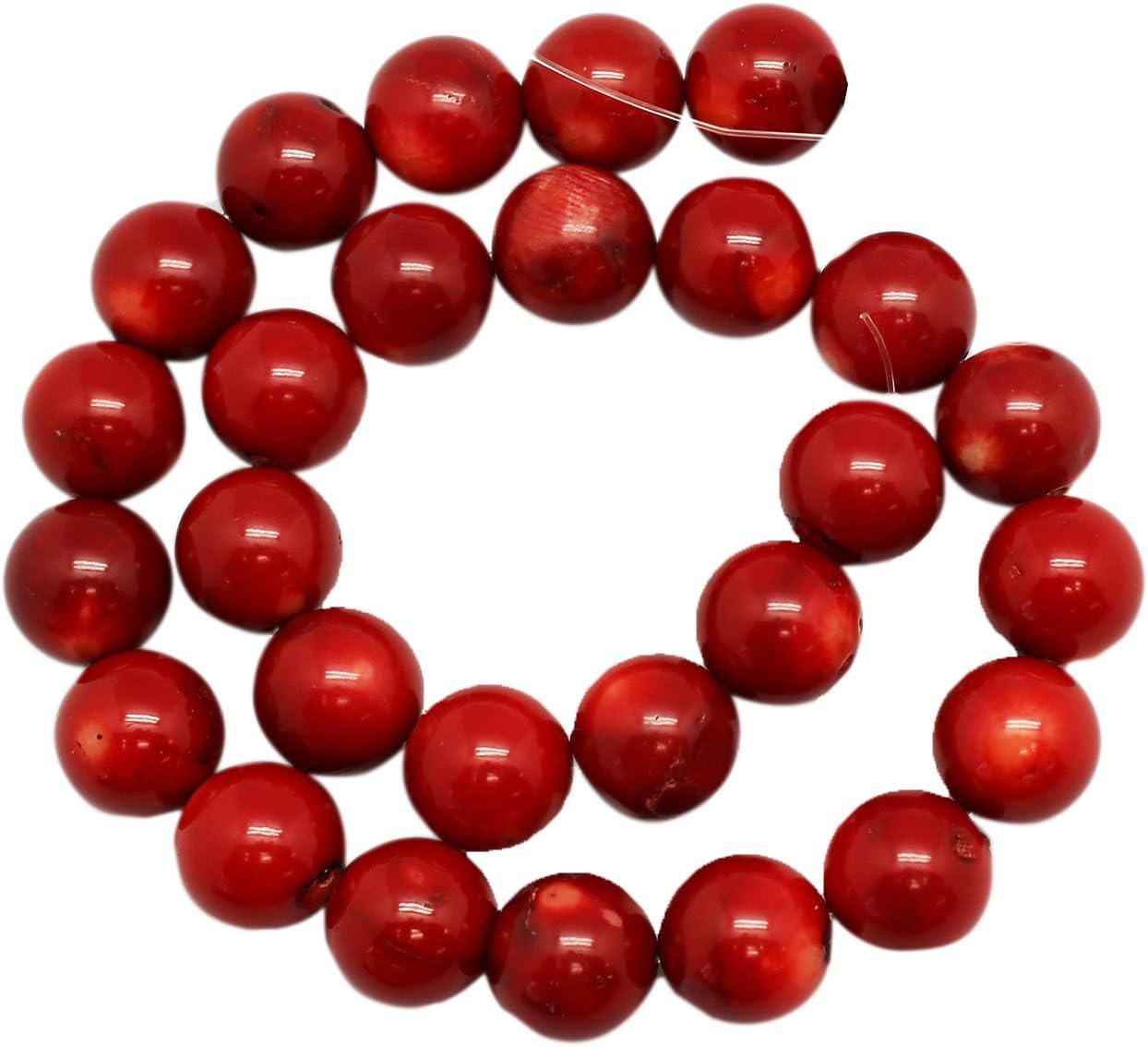Amazon.com: 15mm Round Red Stone Bead Strand (27 Piece) : Toys & Games