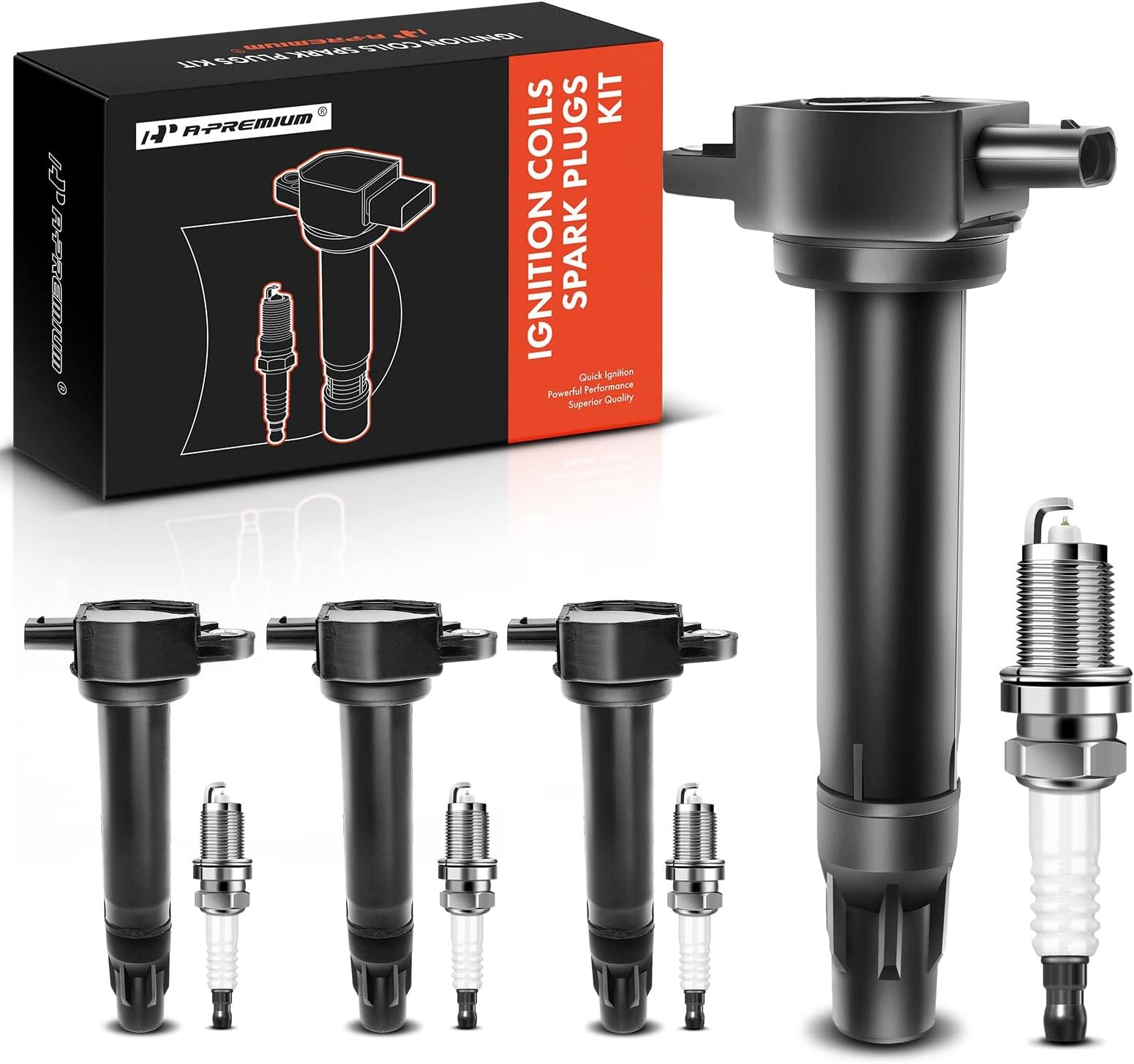 Amazon.com: A-Premium Set of 4 Ignition Coil Pack and Iridium Spark ...