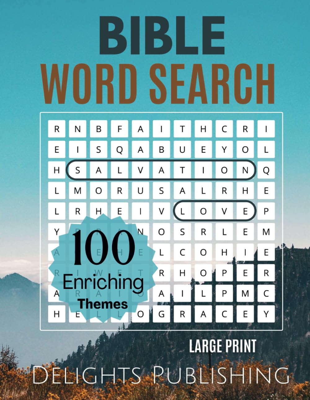 Large Print Bible Word Search: 100 Enriching Themes with Bible Verses ...