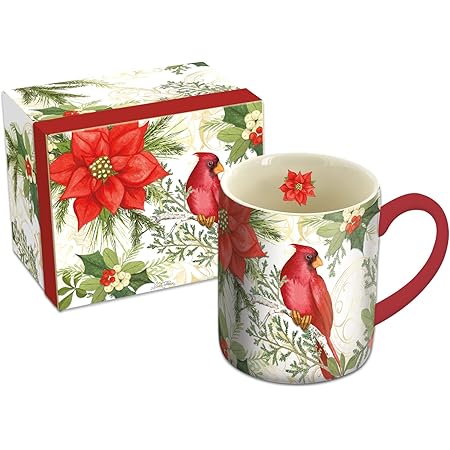 Amazon.com | Lang Cardinal Pair 14 oz. Mug by Susan Winget (10995021058 ...