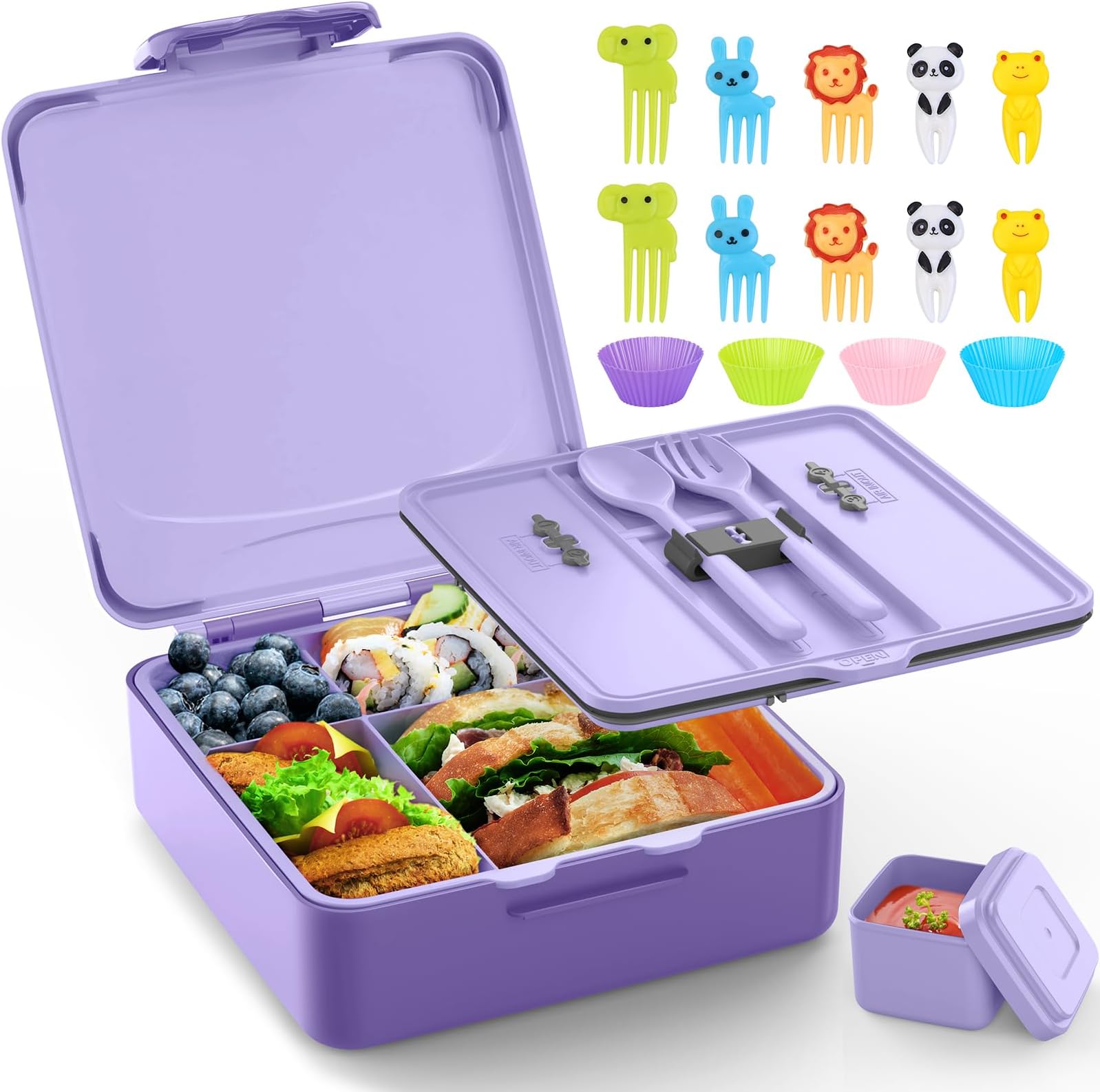 Amazon.com: Bento Lunch Box, Lunch Box Kids - 1300ML Insulated Lunch ...