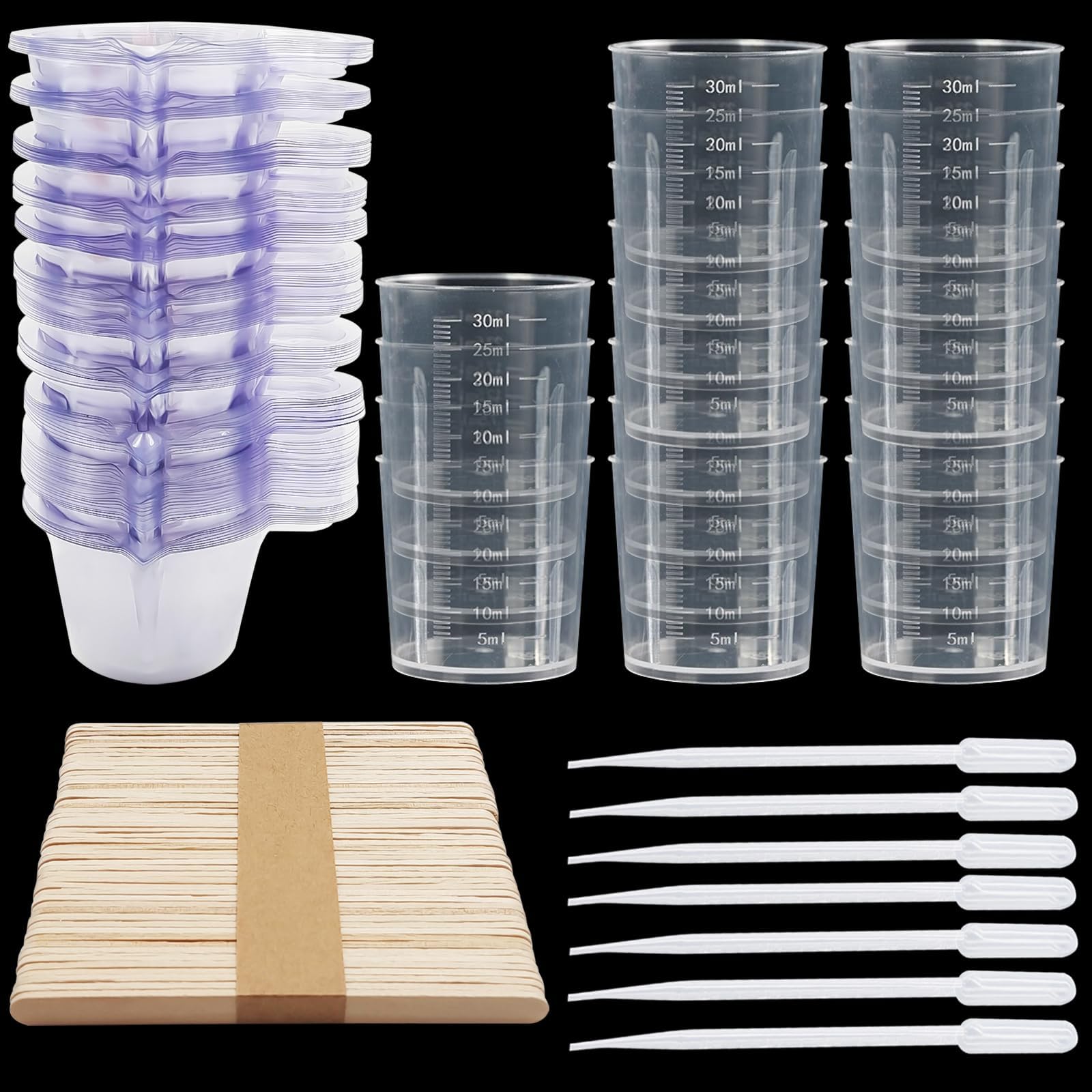 Amazon.com: 200 Pcs Epoxy Mixing Cups Kit Resin Mixing Cups Plastic ...