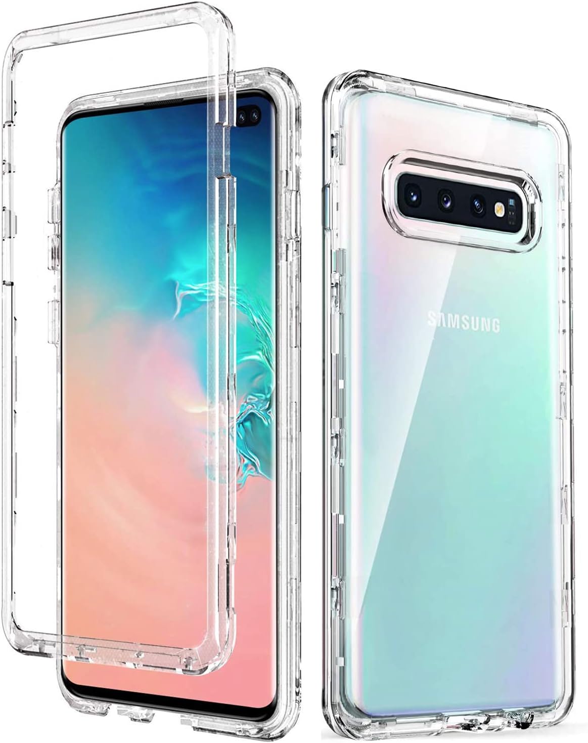 Amazon.com: KIOMY Clear Case for Samsung Galaxy S10+ / S10 Plus, 3 in 1 ...