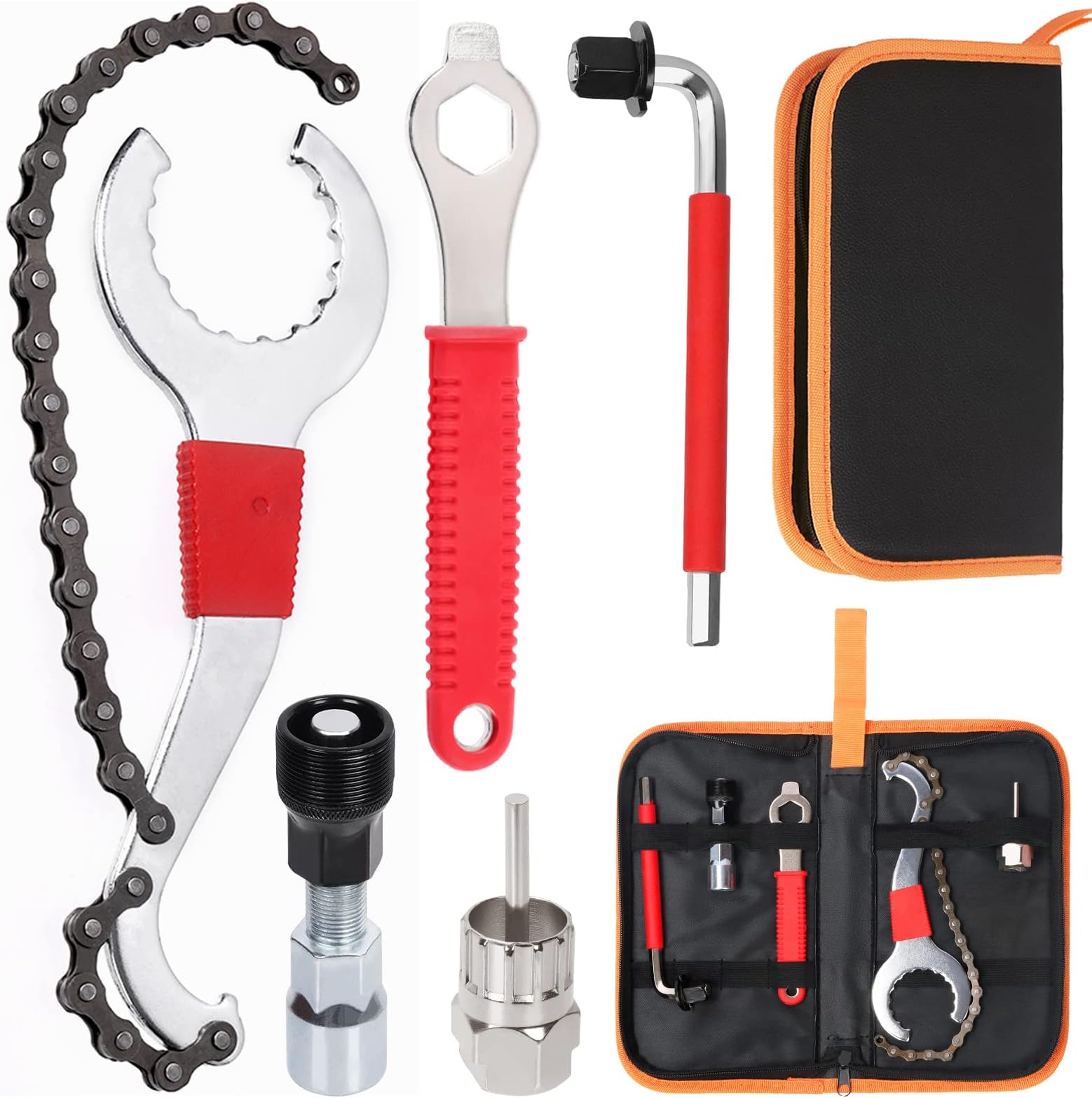 Swpeet 7Pcs Bicycle Repair Tool Assortment Kit, 3 in 1 Multi Bike ...