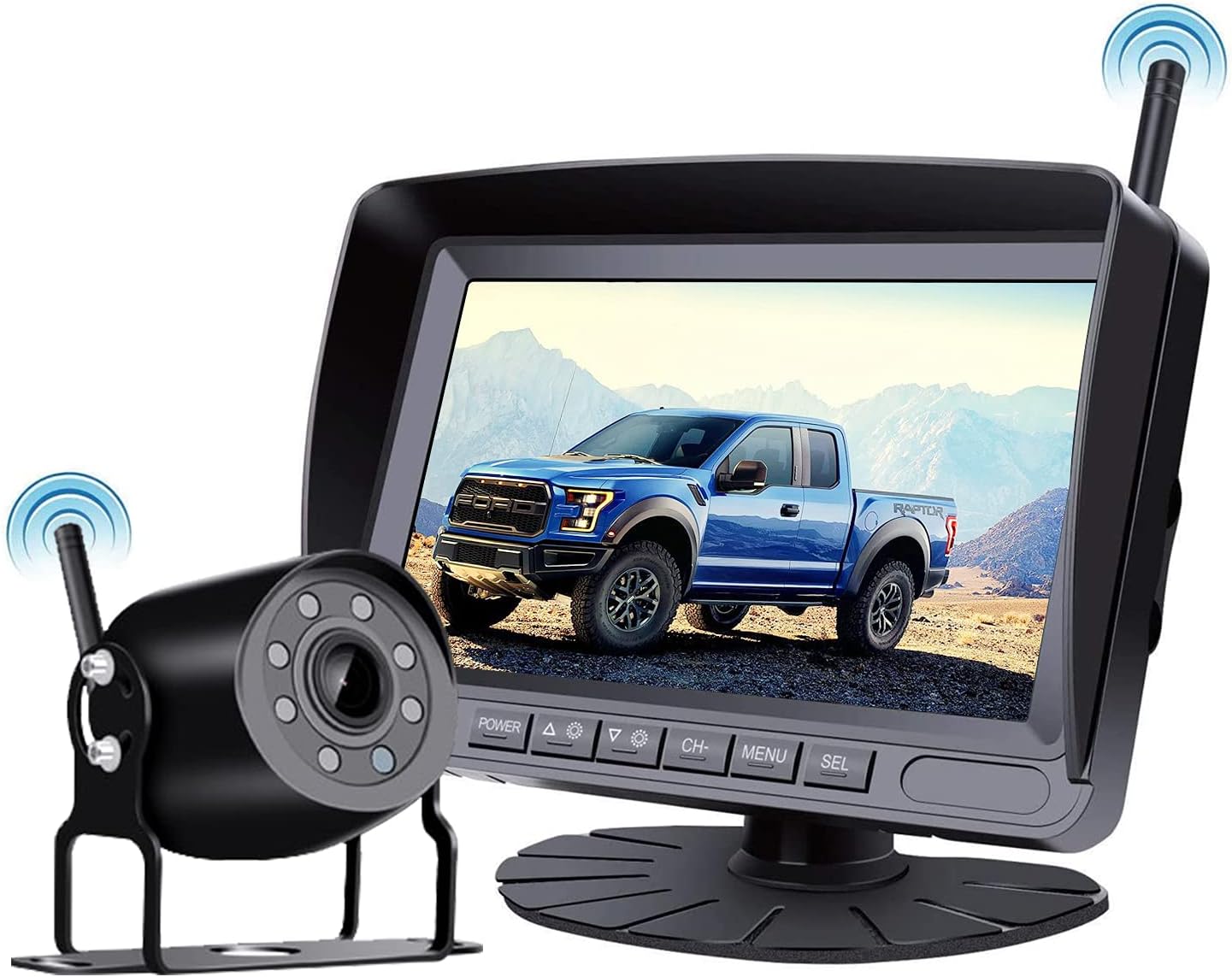 Buy B-Qtech 7” Digital Wireless Backup Camera and Monitor Kit, 1080P ...