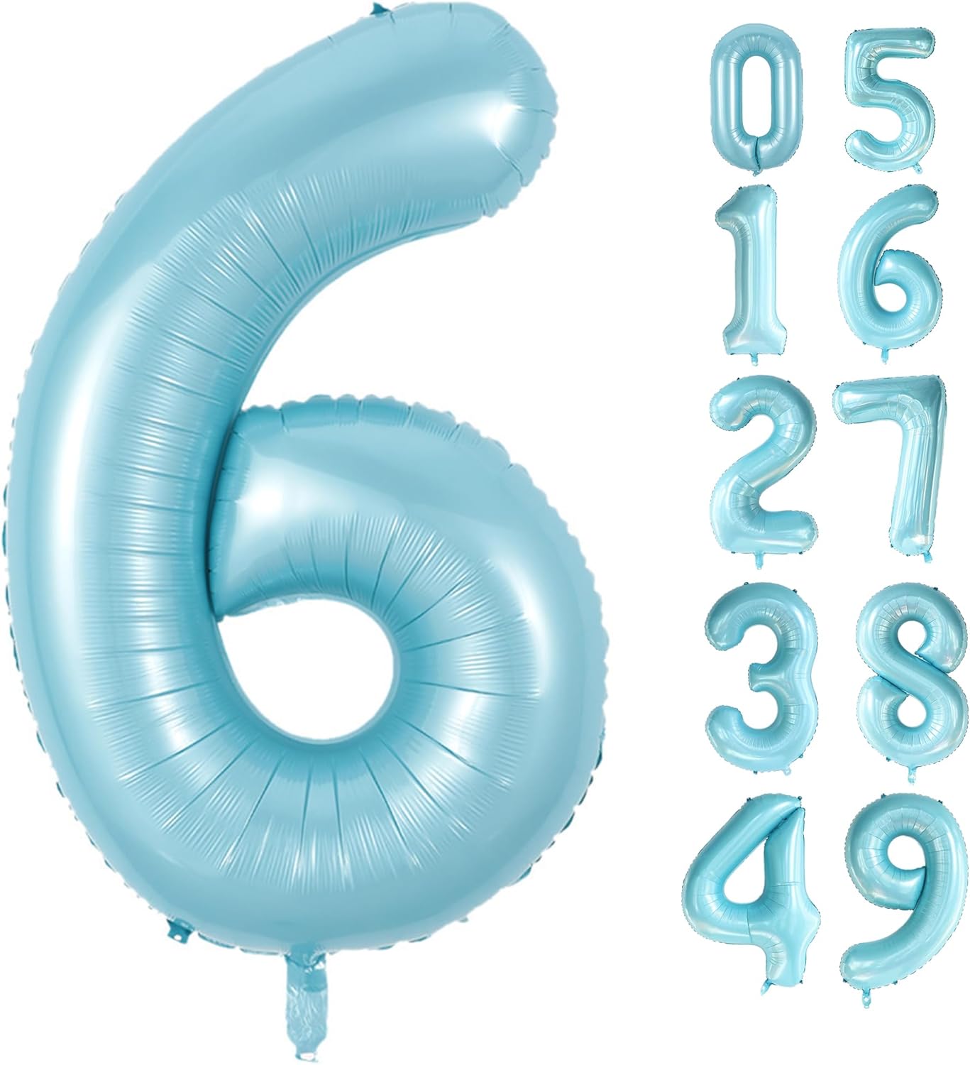Amazon.com: 40 inch Blue Number 6 Large Numbers Balloon 0-9 Birthday ...