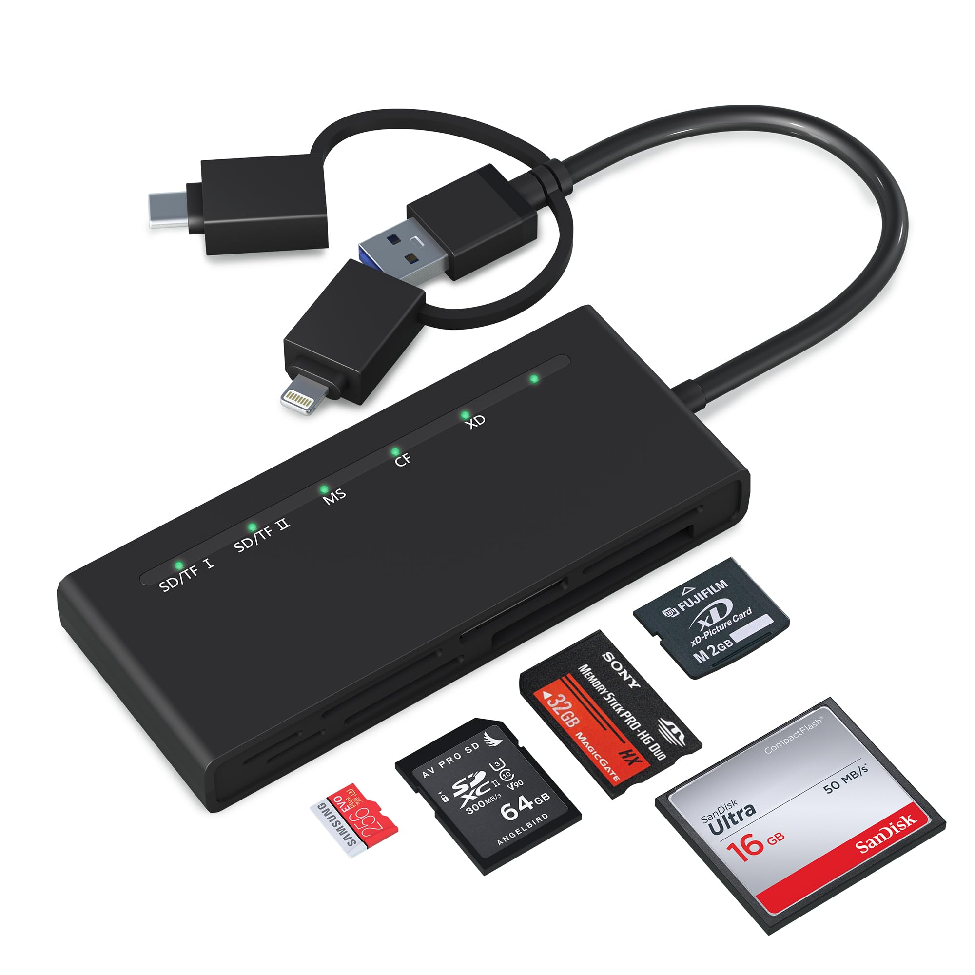 Memory Stick pro Duo Adapter Reader - 7 in 3 SD/TF/MS/CF/XD Card Reader ...