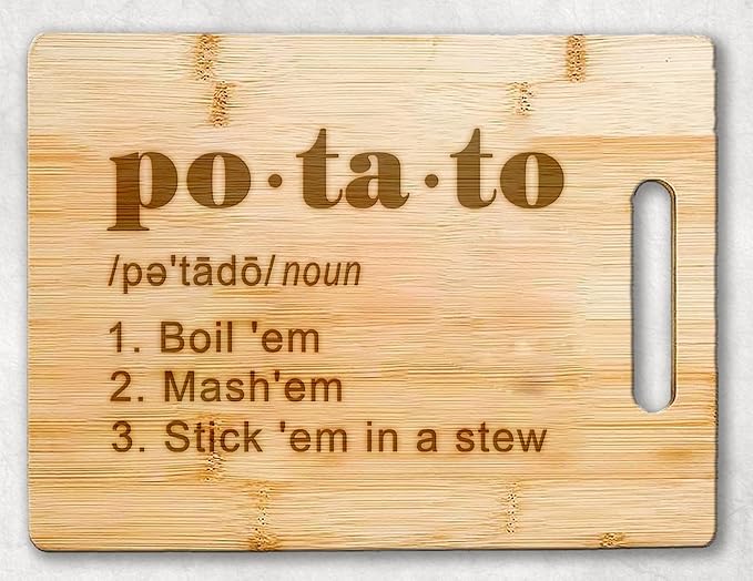 Amazon.com: Potato Definition Engraved Cutting Board - Bamboo - Nerdy ...