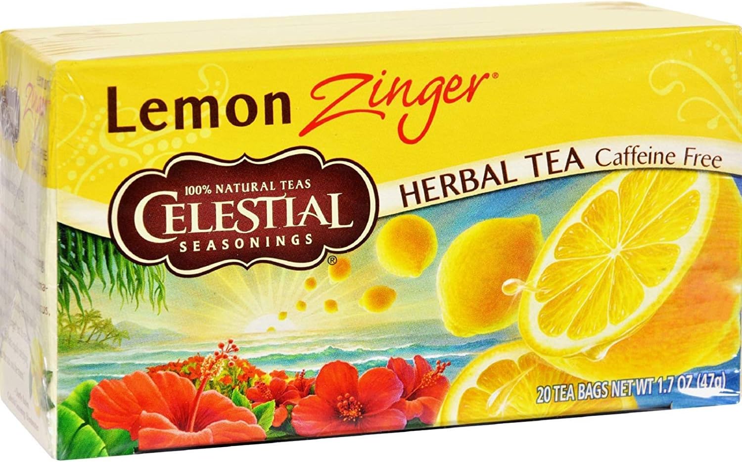 Amazon.com : Celestial Seasonings Raspberry Zinger Herbal Tea, Caffeine ...