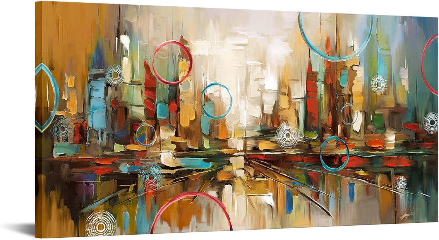 Amazon.com: Artsbay Abstract Cityscape Wall Art New York City Skyline ...