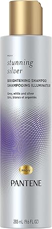 Pantene Stunning Silver Brightening Purple Shampoo for Dyed Gray and ...