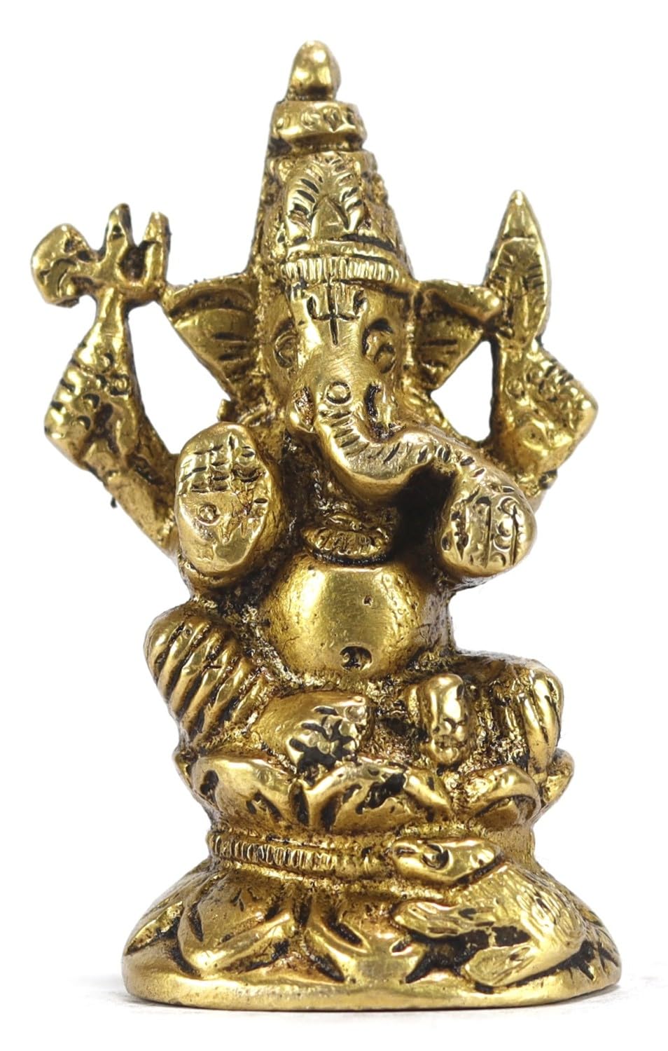 Amazon.com: ASHIRWAD Brass Lord Ganesha Idol Statue for Home Hindu God ...