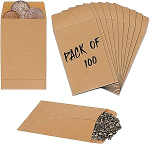 Amazon.com : #1 Coin Envelopes Durable Kraft 2.25"x3.5", 100 Pcs Small ...